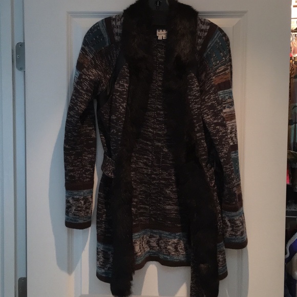 Haute Hippie | Sweaters | Haute Hippie Wool Fur With Leather Trim ...